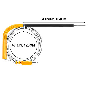 INKBIRD Grill Thermometer Replacement Colored Probes 4-Pack Set for INKBIRD Thermometer, 47 Inches Stainless Probes Only Compatible with IBBQ-4BW, IBT-24S and IBT-26S
