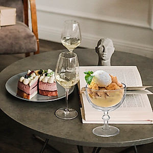 Hiceeden 6 Pack Reusable Acrylic Dessert Cups, 11 Oz Unbreakable Clear Taster Ice Cream Cups, Footed Trifle Bowl for Party Snack, Sundae, Smoothie, Pudding, Cocktail, Fruit, Cereal