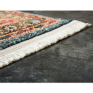 Unique Loom Edinburgh Collection Classic Oriental Traditional French Cottage Inspired Intricate Design Area Rug (6' 0 x 9' 0 Rectangular, Light Blue/ Beige)