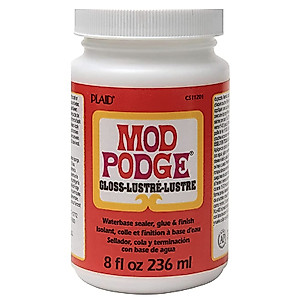 Decoupage Kit | Set 8oz Bottles of Mod Podge Waterbase Sealer/Glue/Finish (Matte + Gloss Finish) | 4pk Foam Brush Set