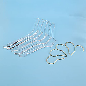 Yothfly 5 Pcs Clear Acrylic Clothes Hanger with Gold Hook, Transparent Shirts Dress Hanger with Notches for Lady Kids S