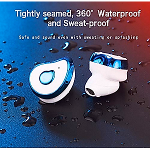 KENKUO Wireless Earbuds, Powerful Customized Sound with Big Bass, Built-in 4 Mic, Button Control, IPX6 Waterproof Bluetooth Ear Buds, Wireless Earphones Compatible with Android & Apple, Black