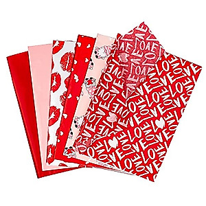MAYPLUSS Wrapping Tissue Paper - 90 Sheets - Valentines Day Design - 13.7 inch X 19.7 inch Per Sheet