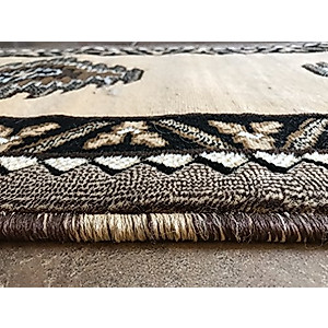 Southwest Native American Runner Rug Berber Design #D143 (2ftx7ft.1in.)