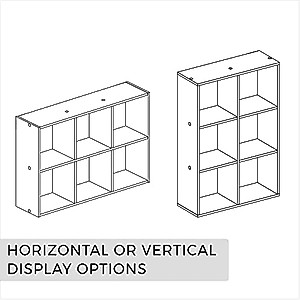 ClosetMaid 5430 Mini 6-Cube Desktop or Wall Mount Organizer, Bleached Walnut