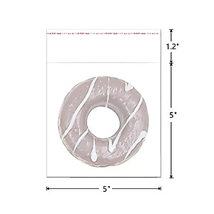 Self Sealing Cellophane Bags 5x5" Cellophane Poly Bags 500pcs Clear Resealable Cello Self Seal Bags 2mil for Cookie Candy Gift Bakery Prints Photos Cards Envelopes Party Decorative 3 Sizes to Choose from