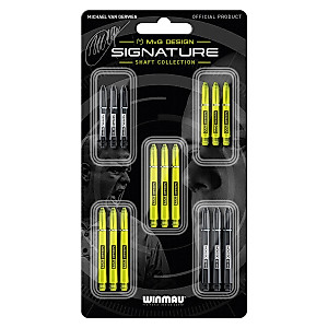 Winmau MvG Van Gerwen Signature Nylon Stems, Strong & Medium Dart Shafts, Green & Black (5 Sets)
