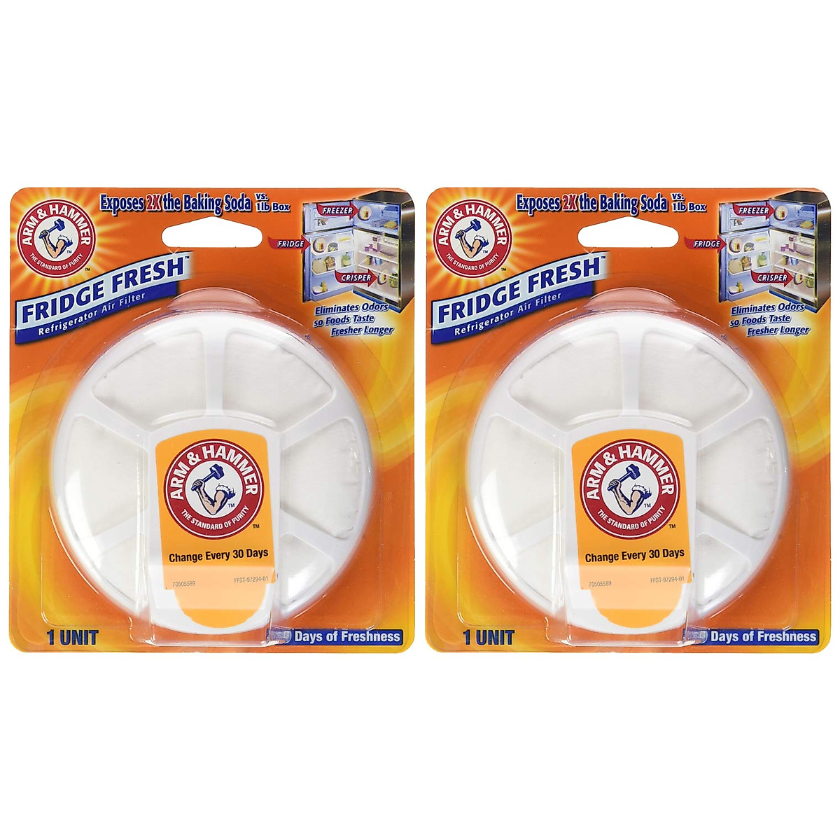 Arm & Hammer Fridge Fresh Refrigerator, 1 Count (Pack of 2)