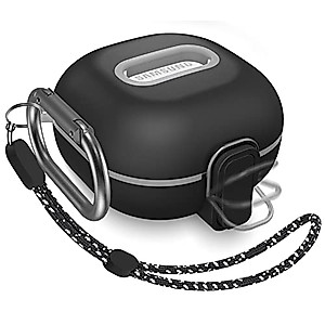 [Upgrade Lock] Case for Galaxy Buds 2 Pro/Galaxy Buds Pro/Galaxy Buds 2 /Galaxy Buds Live, Armor Cover Case Compatible with Samsung Earbuds Shockproof Protective with Lanyard Keychain (Black)