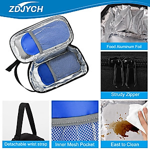 ZDJYCH BreastMilk Cooler Bag With IcePack,Refrigerate 4-6 Bags of Breastmilk,Portable Insulated Breast Milk Storage Cooler travel bag For Nursing Mom Daycare,Small,Gray
