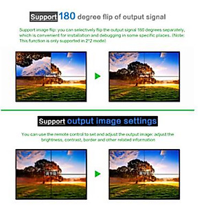 Wall Video Controller, 100-240V Aluminum Alloy DVI TV Wall Video Controller 180 Degree Rotating HD Multimedia Interface Splicing Display Processor with Remote Control (US Plug)