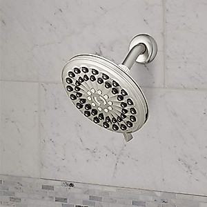Waterpik 6-Mode RainFall+ Rain Shower Head with PowerPulse Massage, Brushed Nickel ,XED-639E