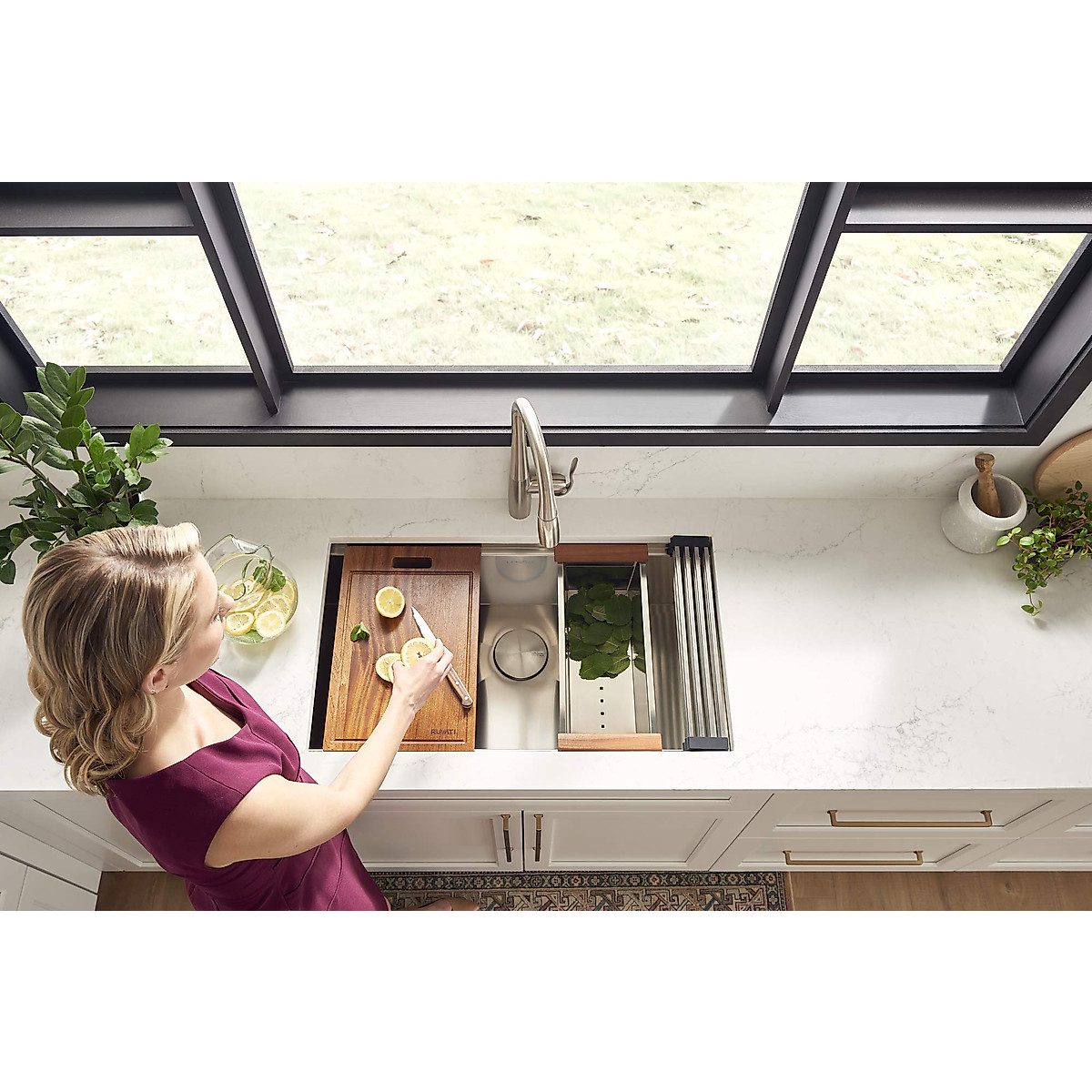 Ruvati 30-inch Workstation Ledge Undermount 16 Gauge Stainless Steel Kitchen Sink Single Bowl - RVH8310