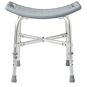 Medline Heavy Duty Shower Chair Bath Bench Without Back, Bariatric Bath Chair Supports up to 550 Lbs