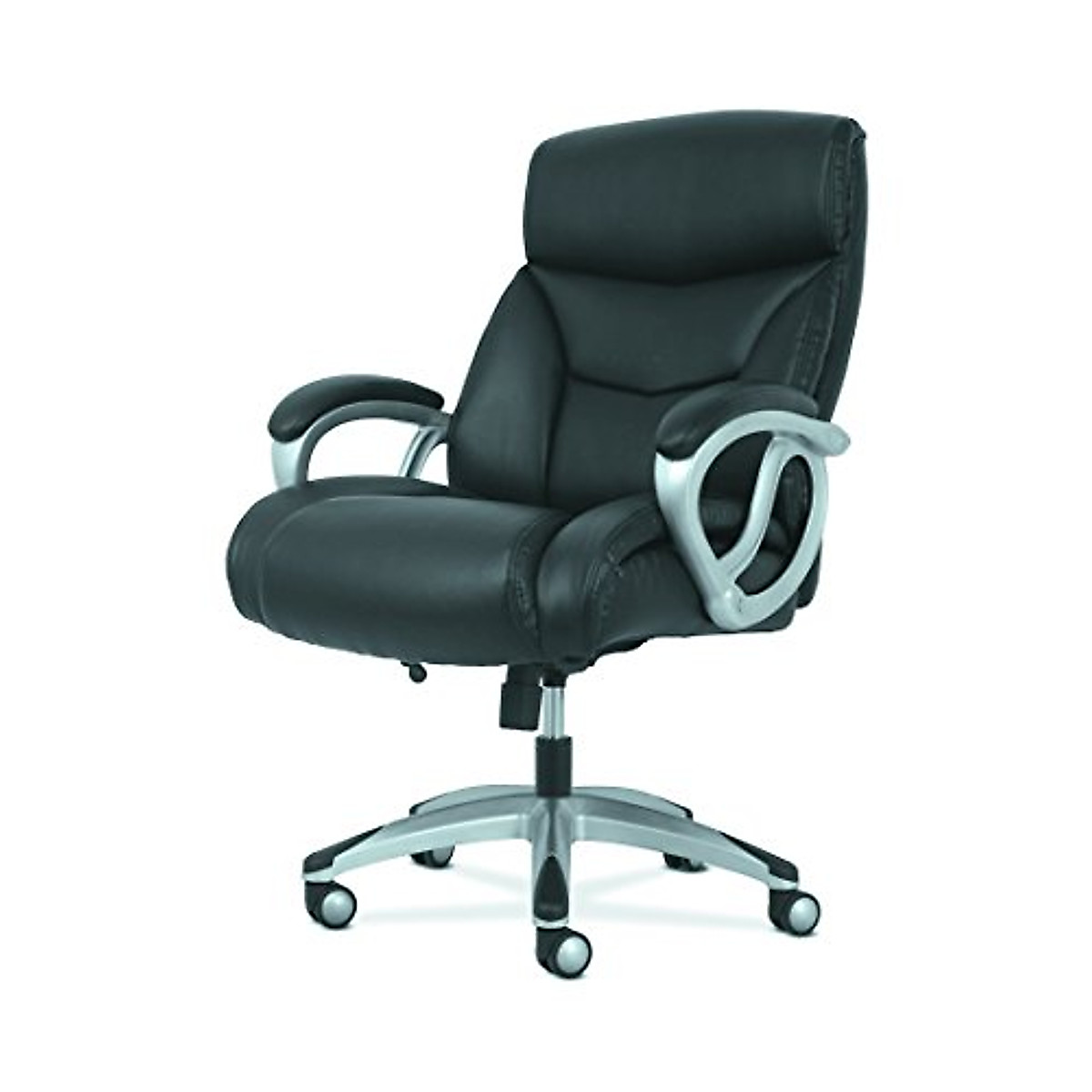 HON Sadie Big and Tall Leather Executive Chair, High-Back Computer/Office Chair, Black (HVST341)
