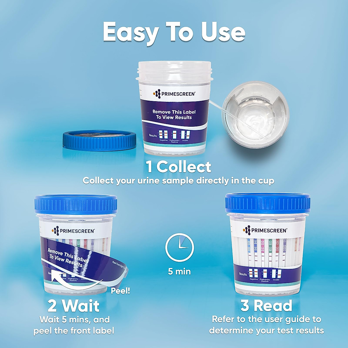 Prime Screen Multi-Drug Urine Test Cup 14 Panel Kit - Test 14 Drugs Including Marijuana (THC),OPI,AMP, BAR, BUP, BZO, COC, mAMP, MDMA, MTD, OXY, PCP, PPX, TCA - [2 Pack]