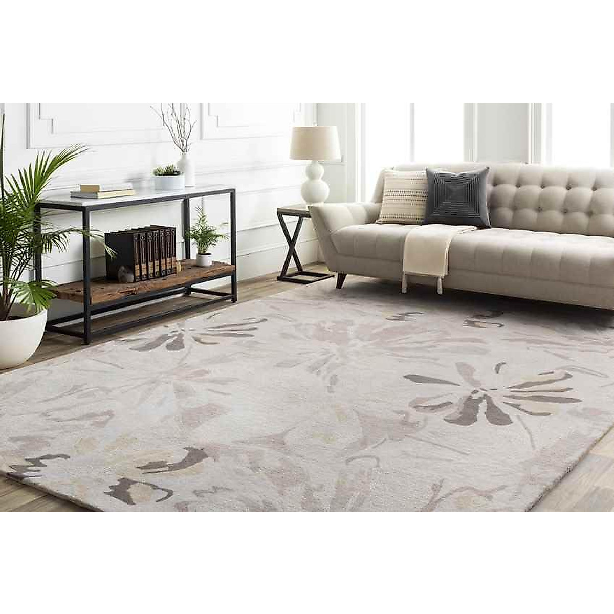 BROOKS DECOR Area Rugs, 2x4 Hearth Transitional Brown Area Rug Carpet for Living Room, Bedroom or Kitchen (2' x 4' Hearth)