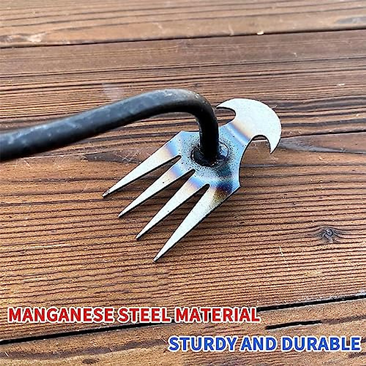 KODEQ 2023 New Weeding Artifact Uprooting Weeding Tool, Premium Manganese Steel Forged Weed Puller 4 Teeth Dual Purpose Weeder, Manual Household Agricultural Tool Weed Remover (C)