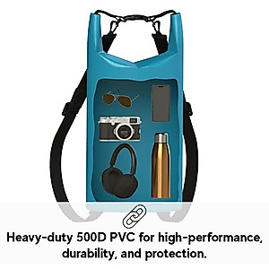 iChewie - Go Bag - Waterproof Dry Bag - Roll Top Compression Sack Keeps Gear Dry for Kayaking, Beach, Rafting, Boating, Hiking, Camping, Fishing, and more - 10L Black