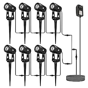 Mikeru Low Voltage Landscape Lights, Led Landscape Lighting 6W Outdoor Landscape Lights 120V Waterproof Landscape Spotlights for Yard , for Garden, Yard, House, Lawn (8 Pack Warm White)