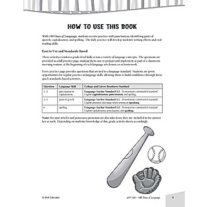 Shell Education 180 Days of Language for Third Grade (180 Days of Practice)