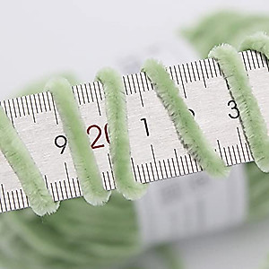 NICEEC 3 Skeins Soft Chenille Yarn Blanket Yarn for Knitting Fancy Yarn for Crochet Weaving DIY Craft Total Length 3×85m (3×93yds, 3×50g)_Mint Green