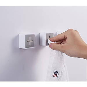 Little Dream Products Wall Hooks for Kitchen Bathroom Trackless Self Adhesive Wall Mounted Hanger Napkin Rack Towel Hook Set of 3 White LDP630HT8 LDP630HT8