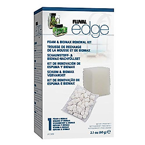 Fluval Edge Aquarium Filter Media Replacement Bundle, Carbon Clean & Clear Renewal Sachets and Foam & BioMax Renewal