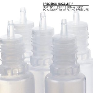 20 Pack 30mL LDPE Plastic Unicorn Dropper Bottle 1 oz E-liquid Ink Liquid Applicator Squeezable Bottles with Childproof Cap and Thin Tip (Black)