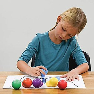 READY 2 LEARN Doodle Dabbers Dot Markers - Set of 6 Washable Colors - Non Toxic - Unique Toddler Grip - Markers for Kids