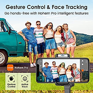 Gimbal Stabilizer for Smartphone, 3-Axis Phone stabilizer with Tripod, Foldable Phone Gimbal for Android and iPhone 14 PRO MAX, Stabilizer for Video Recording with 600° Auto Rotation - hohem iSteady X