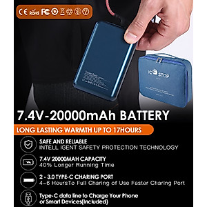 Axnol Heated Pants with 20000mAh Battery Pack Electric Heated Snow Hiking Pants Winter Softshell Outdoor Trousers (XL, Black)