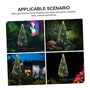 NOLITOY Tree Solar Lights Lighted Christmas Garden Solar Stake Decor Light Solar Tree Lamp Christmas Light Solar Decoration Tree Lights Outdoor Garden Decor Christmas Tree Pc Ground Plug