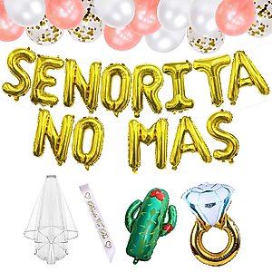 Fiesta Bachelorette Party Decorations Favors Mexican Bridal Shower Decoration Bachelorette Balloons Decor Balloons Funny Naughty Bachlorette Bachelorette Party Supplies Senorita No Mas Balloons Banner