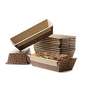JA Kitchens Disposable Bread Loaf Pans for Baking - 7 x 3.5 x 2 Inches - Medium Kraft Paper Bread Pan - SET of 32