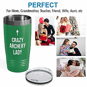 Archery Green Edition Tumbler 20oz - Archery Lady B - Funny Gift For Archery Coach Athlete Hunt Target Shot Trainer Arrow Bow Sport