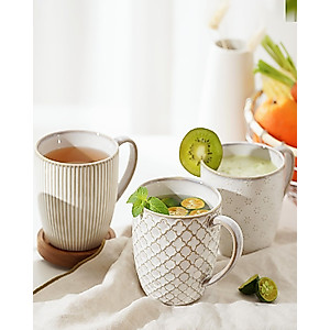 getstar Coffee Mugs Set of 4, Ceramic 18 oz Coffee Mug Microwave and Dishwasher Safe, Coffee Cups Ceramic with Big Handle