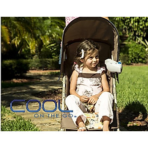 Cool On The Go Clip On Fan with LED Lights - Bladeless Fan for Stroller - USB Desk Fan - Wearable Fan - Compact Portable Tent Fan & Much More. Magenta/White