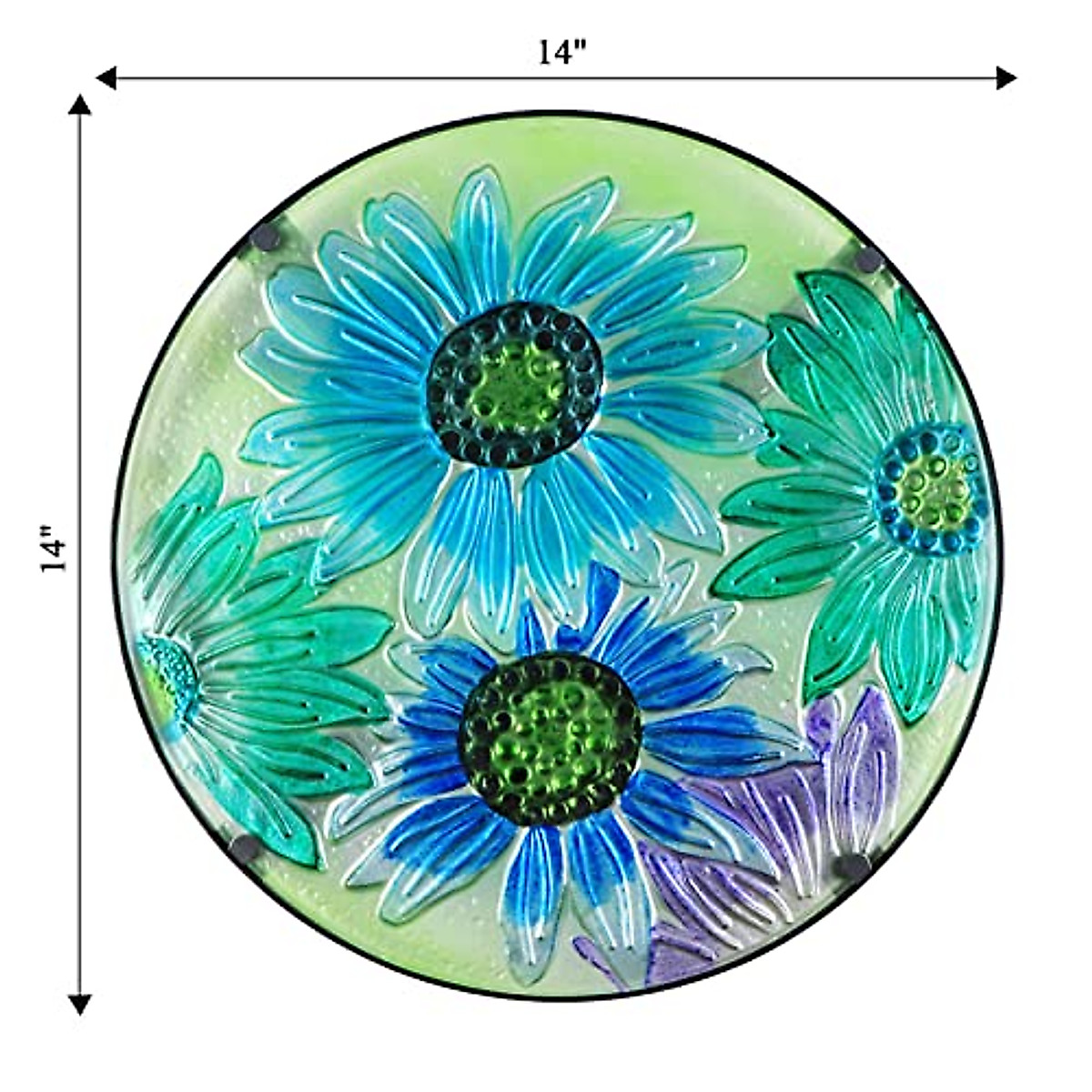 VCUTEKA Patio Side Table Outdoor Coffee Table Mosaic Accent Table Round Small End Table Bistro for Living Room Porch Balcony Backyard Garden Sunflower