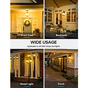 KINDEEP Amber Light Bulbs, 9W Amber Yellow LED Light Bulb, 2000K Soft Warm Light Bulbs, Bug Light Bulbs, 60W Equivalent, E26, for Bedroom, Nursery Room, Porch, Outdoor, Non-Dimmable, 4 Pack