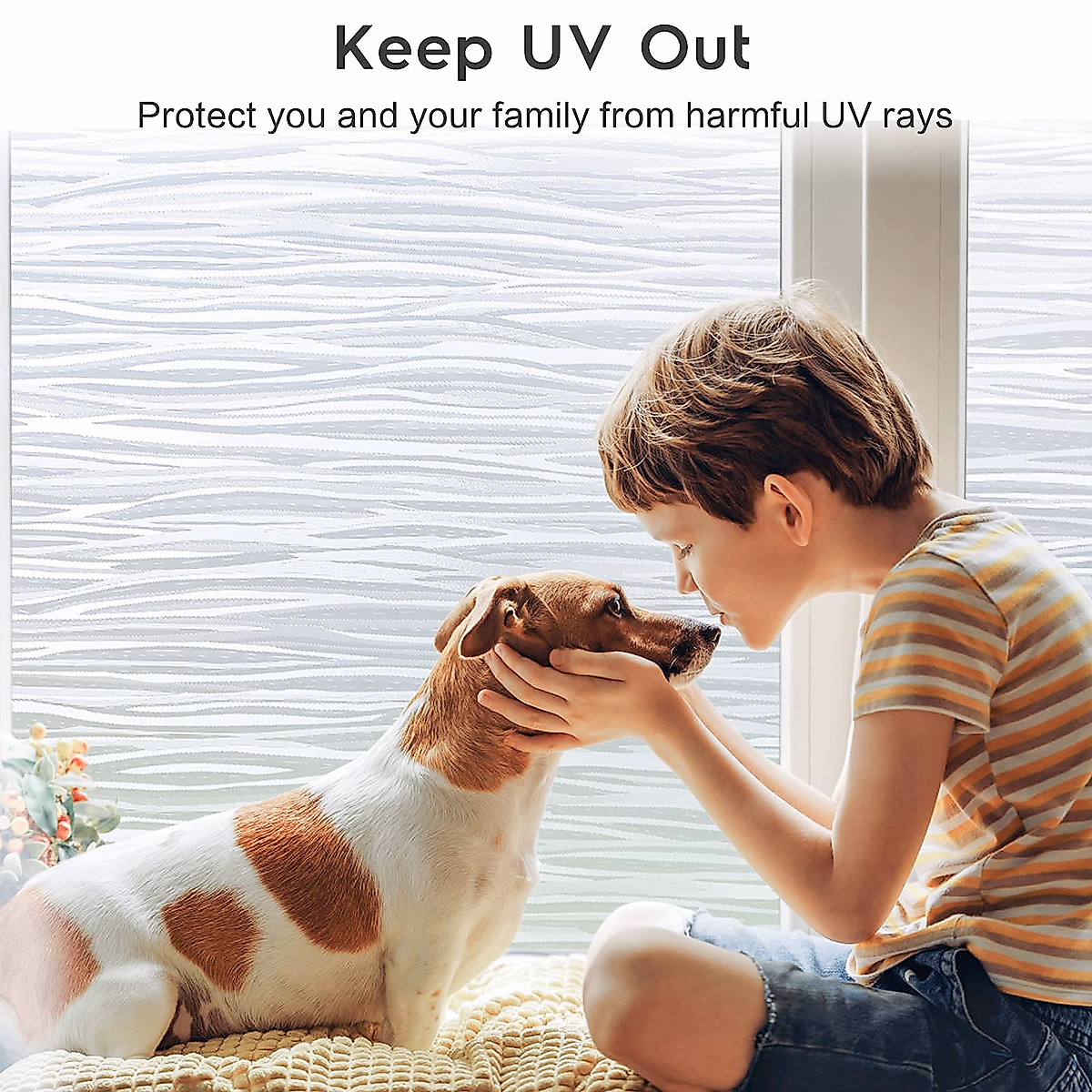 rabbitgoo Window Privacy Film Frosted Glass Film Removable Vinyl Door Coverings UV Blocking Decorative Static Cling Non-Adhesive Window Clings Sticker for Home Decor, 11.8 x 78.7 Inches