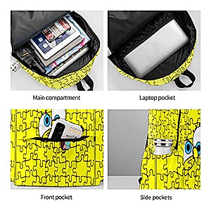 Mitterm Cute Yellow Backpack 17'' Travel Work Laptop Backpack for Women Men Hiking Large Capacity Bag Fashion Lightweight Daypack for Business Work