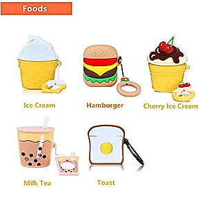 LEWOTE Airpods Silicone Case Funny Cute Cover Compatible for Apple Airpods 1&2[Fruit and Vegetable Series][Best Gift for Girls&boys or Couples] (3D Strawberry)