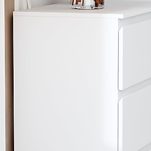 ROMSHINE 9 Drawer Dresser with Rotatable Tabletop, Modern Chest of Drawers with Extendable Desk (No More Than 102" W), Drawer Organizer for Bedroom Home Office, White Dresser