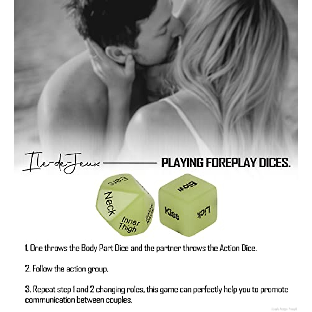 Ile-de-Jeux 5 Sex Dice Set, Sex Dice for Couples Naughty Adults, Sex Games, Funny Sexy Game, Sex Toy Stuff. Sex Position Dice.