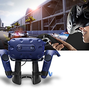 AFAITH VR Controller Holder and Display Stand, Virtual Reality Headset Storage Stand for HTC Vive Headset and HTC Vive Pro Headset (Black)