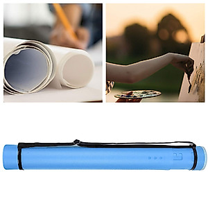Blueprint Tube, Adjustable Waterproof Documents Storage Tube, for Maps Posters Documents Artworks(Blue)