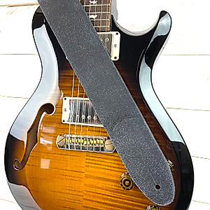 Walker And Williams STR-02 Distressed Elephant Gray Top Grain Thick Italian Leather Guitar Strap For Acoustic, Electric, And Bass Guitars