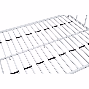 DNYN Full Size Montessori Floor Bed with Roof Design for Kids Bedroom,House Bedframe for Small Space,Easy Assembly & No Box Spring Needed, White