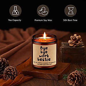 GSPY Scented Candles - Funny Goodbye Gifts, Coworker Leaving, Colleague Farewell Gift - Bye Bye Work Bestie Candle - Congrats on New Job, Quitting Job, Going Away Gift for Coworker, Friend, Men, Women